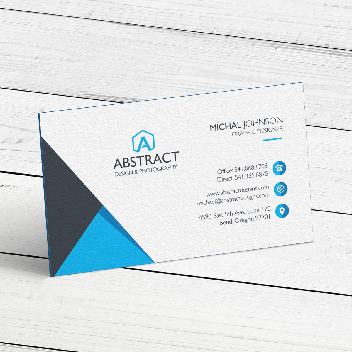 Business Card - 38pt. Triplex Ultra Cover with Blue Center Layer, Velv